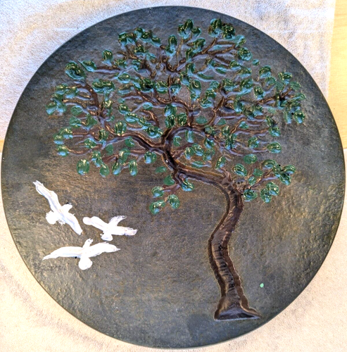 3 Garden Statues Lot Rattle Snake, Tree of Life, The Labyrinth Stepping ...