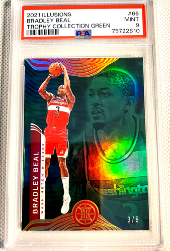 PSA 9 MINT 2021 BRADLEY BEAL TROPHY COLLECTION GREEN SSP 3/5 ...