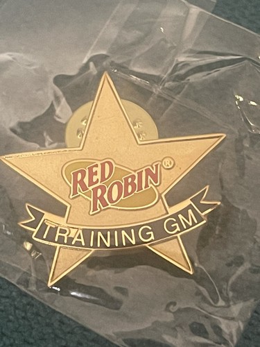 RED ROBIN GM FLAWED BANNER STAR RR Restaurants Lapel Pin Rare Vintage ...