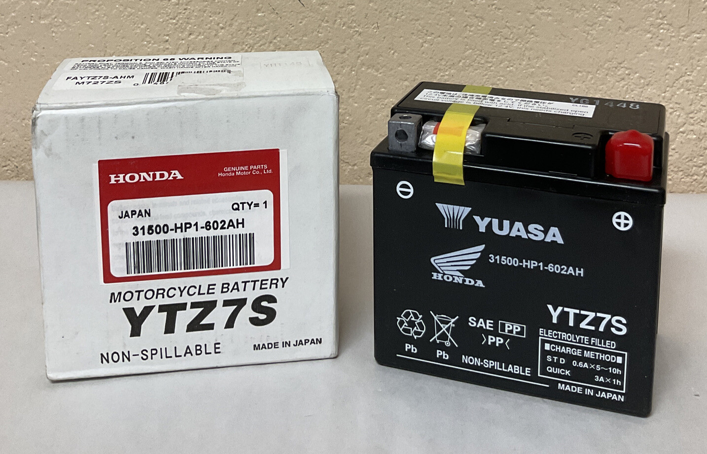 YUASA Honda 31500-HP1-602AH 12V AGM Motorcycle Battery FAYTZ7S for sale ...