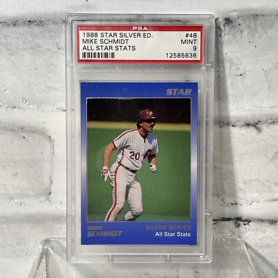 PSA 9 1988 Star Silver Edition Mike Schmidt All Star Stats Card #48 ...