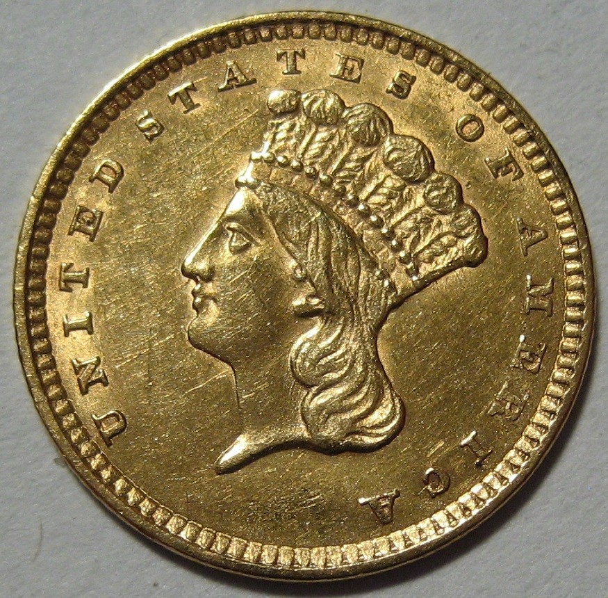 = 1857 AU/BU $1 Gold Piece, TYPE 3, FREE Shipping | eBay
