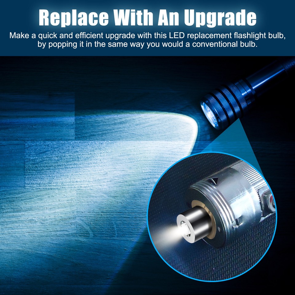 4Pcs P13.5S LED Flashlight Bulbs Upgrade Work Light D/C Cell 6000K ...