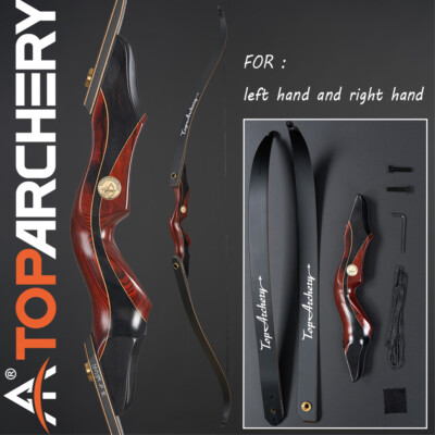 60" Takedown Recurve Bow Wooden Riser American Hunting For Left & Right ...