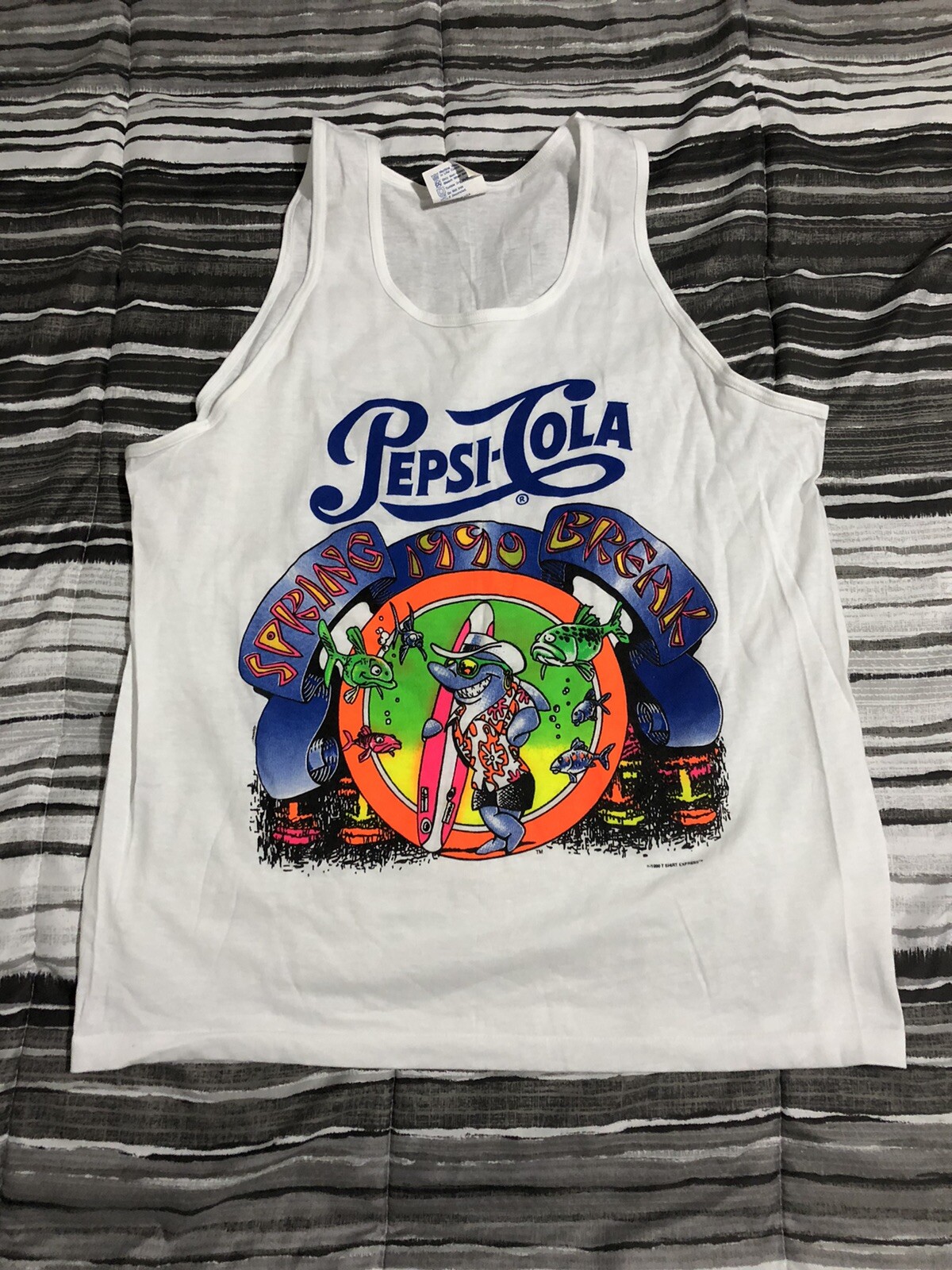 Vintage 1990 Diet Pepsi Spring Break tank top men's l… - Gem