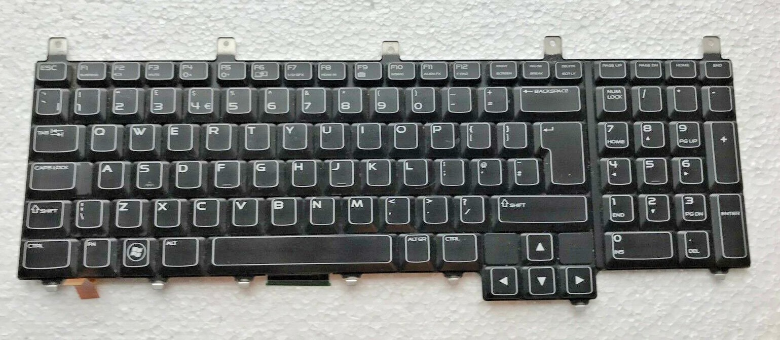 Dell Alienware M14x M15x M17x M18x R1 R2 R3 R4 *Single* UK Keyboard Key ...
