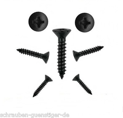 Blechschrauben Senkkopf DIN 7982 Schwarz Verz. 3,5 bis 4,2 mm * Profi ...