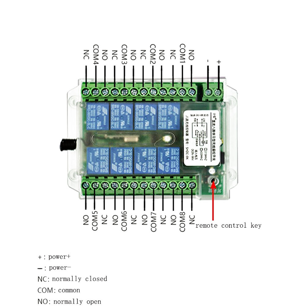 12-24V Wireless RF Remote Control Relay Module Switch Receiver 8 ...