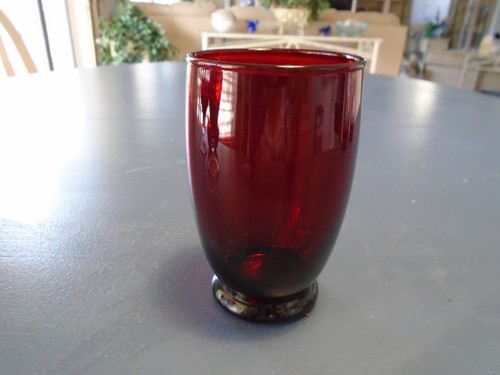 Anchor Hocking Baltic Royal Ruby Water Glasses VINTAGE Set of 8 ONE ...