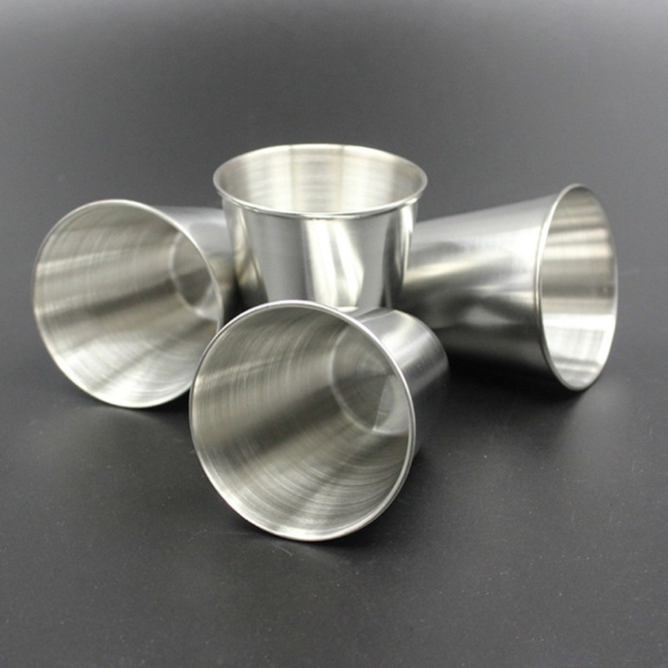 6 Pcs Stainless Steel Water Cup Set Portable Spirits Cups Drinking ...