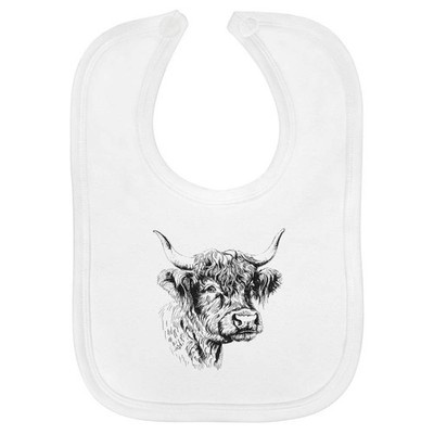 'Highland Cow Portrait' Soft Cotton Baby Bib (BI00066723) | eBay