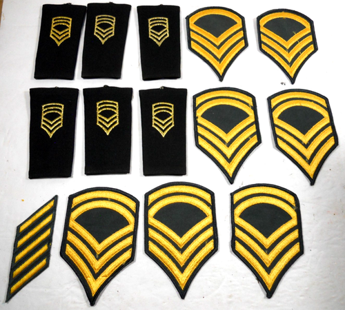 US Army Sergeant rank military insignia patches, service stripe ...