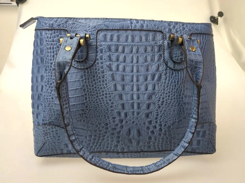 Etienne Aigner Genuine Blue Leather Purse W/ Detachable Keychain Charm ...
