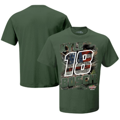 Kyle Busch # 18 Camo Patriotic T-shirt, 3XL C | eBay
