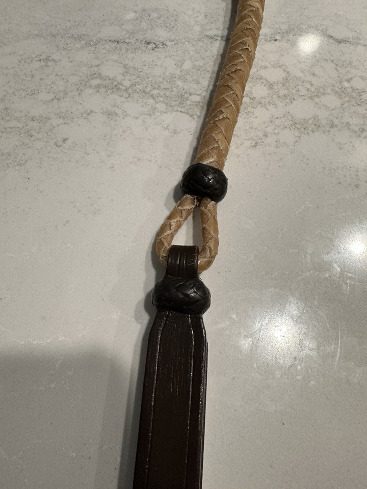 Leather Whip Hand-Braided Leather Horse Quirt - 14" Equestrian Whip ...