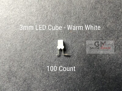 Warm White 3mm 12v LED Cubes for GM Dash Bulb Switches Built In ...