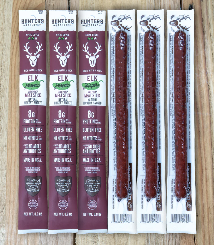 Hunter’s Reserve ELK JALAPENO .9oz Trail Sticks 6 Pack EXOTIC MEAT ...