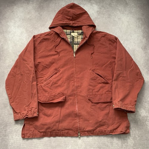 Vintage J. Crew Oarsman Canvas Jacket Size L Tall Red Hooded Coat | eBay