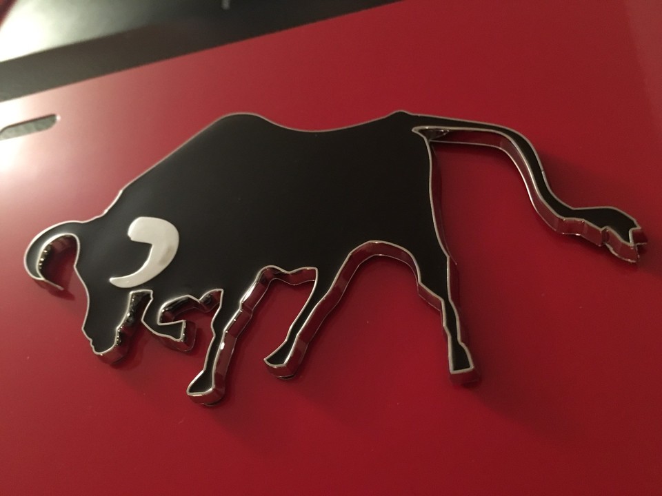 3D Custom Black Bull License Plate / Bull On Red License Plate/ Free ...