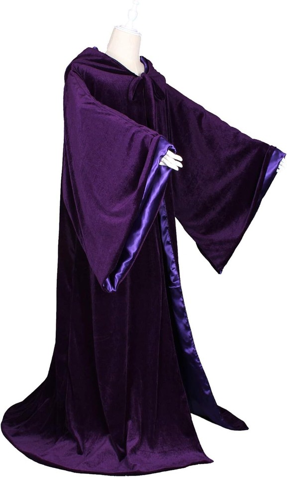 Velvet Wizard Robe with Satin Lined Hood and Sleeves | eBay