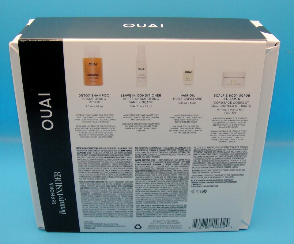 GO ALL THE OUAI Travel Set SHAMPOO Leave-In Conditioner HAIR OIL St ...