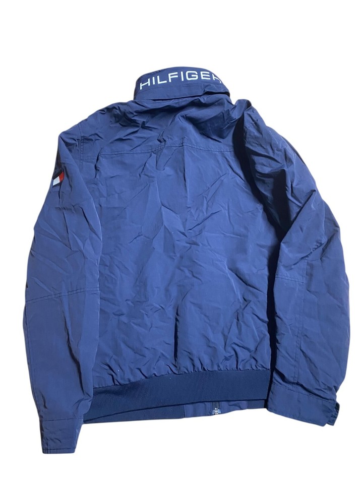 Tommy Hilfiger Jacket Mens Large Windbreaker Navy Outerwear Lightweight ...
