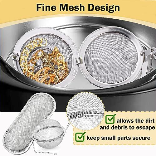 2pcs Ultrasonic Cleaner Baskets Fine Mesh Stainless Steel Parts ...