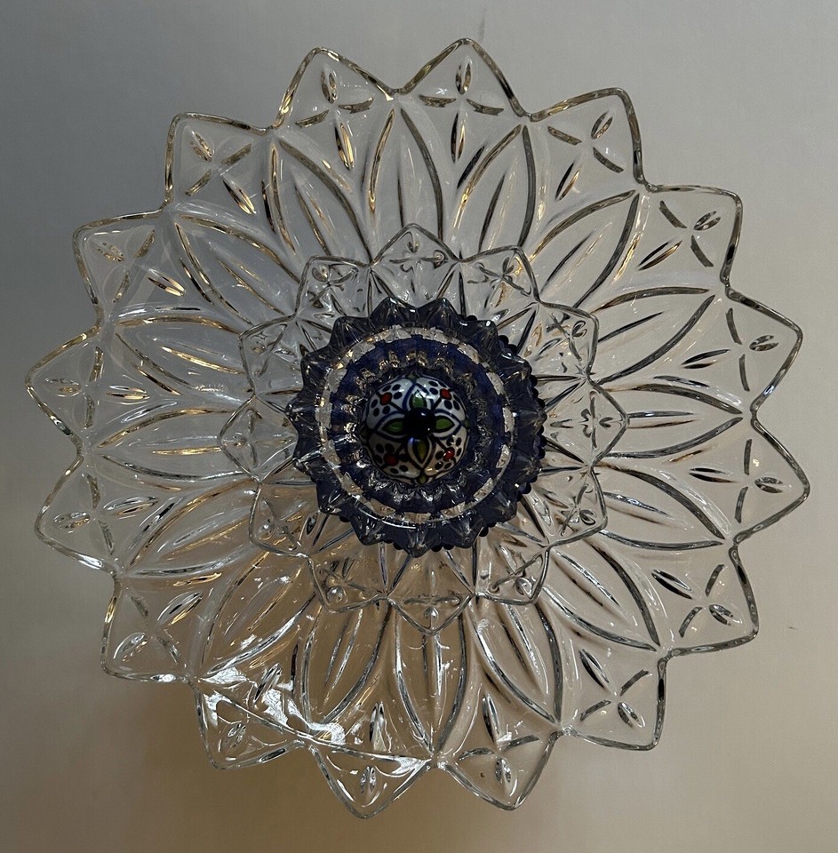 Periwinkle Clear Double Petal Glass Garden Flower Repurposed Suncatcher ...