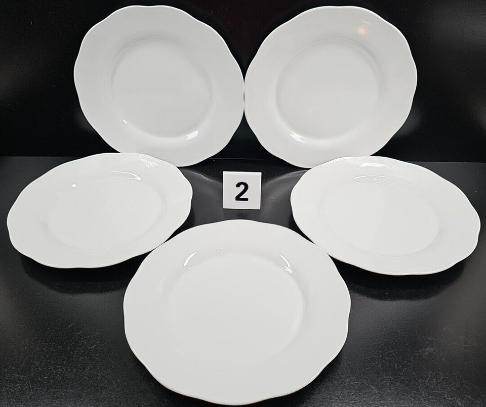 14 Pc Corning Pyroceram Tableware White Scalloped Dinner Salad Plates ...