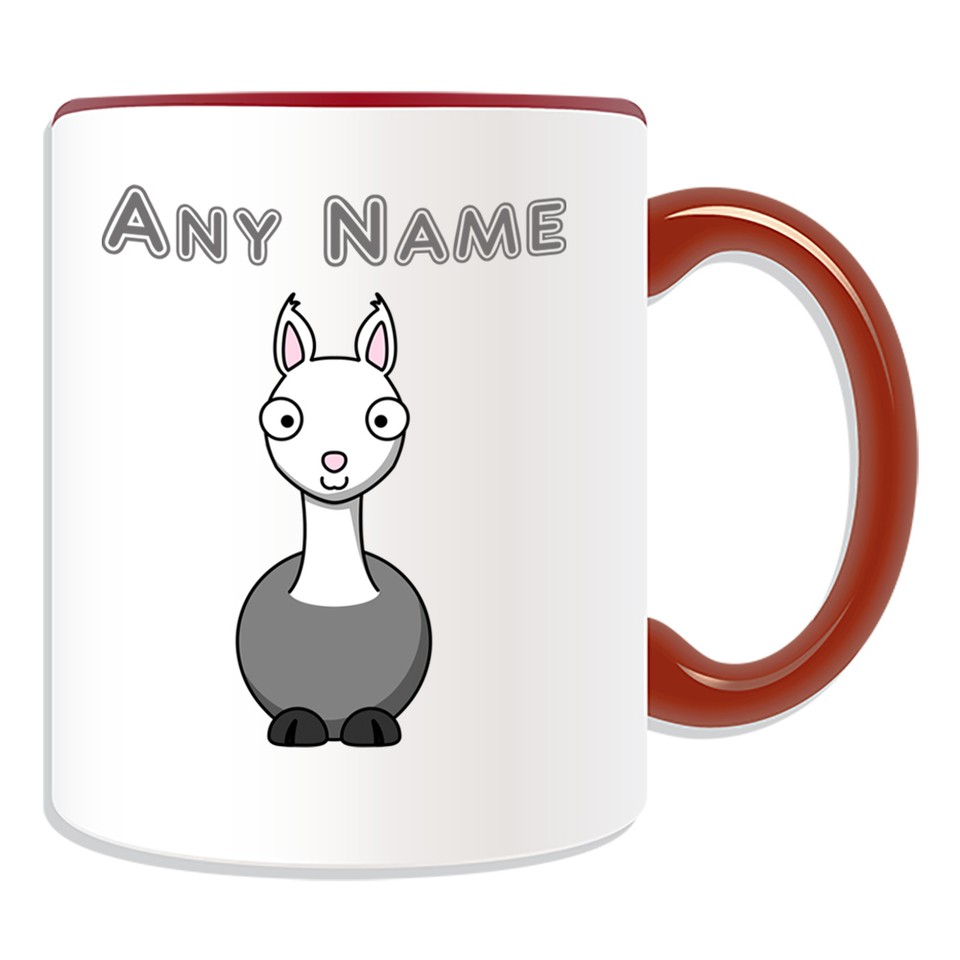 Personalised Gift Llama Mug Money Box Cup Customise Name Message Coffee ...