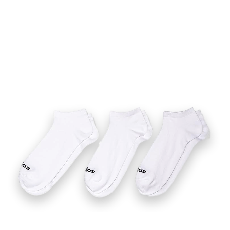 adidas Thin Linear Low Cut 3P Socks Unisex Sports Training White Socks ...