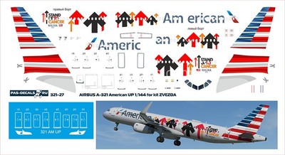 PAS-Decals 1/144 Airbus A321 - American Airlines Stand up to Cancer ...