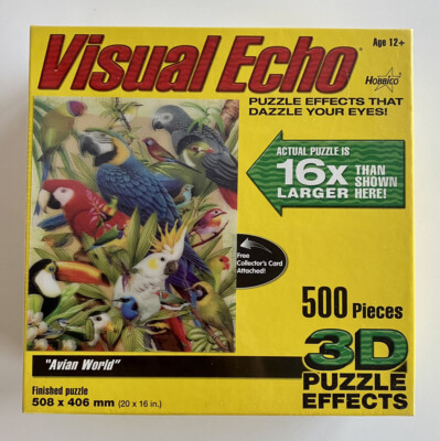 New_Visual Echo 3D Puzzle Effects 500 pcs_Avian World_birds parrots ...
