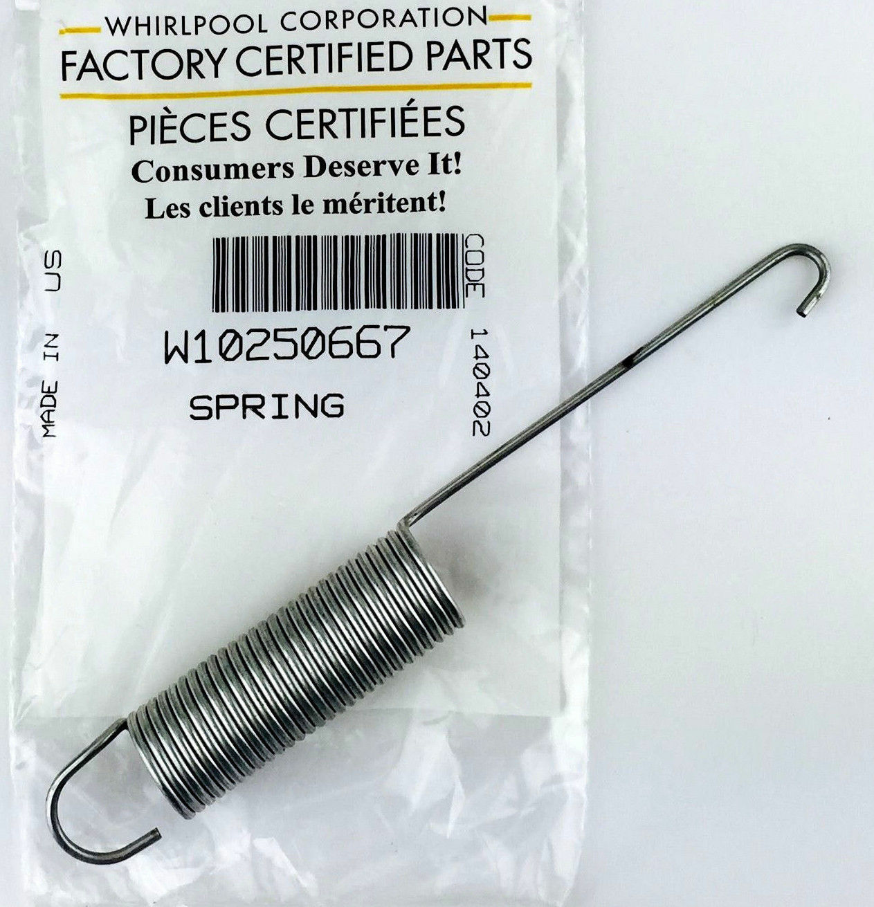 WPW10250667, 63207, PS11751118, WPW10250667VP OEM Counterweight Spring ...