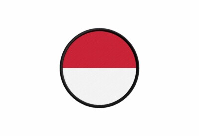 Patch badge print iron on glue flag roundel circle indonesia | eBay ...