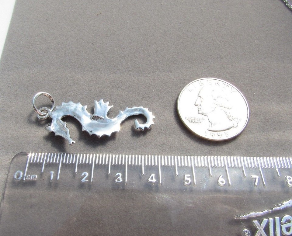 Seahorse Sterling Silver Pendant Sea Ocean Necklace on 18" Chain | eBay