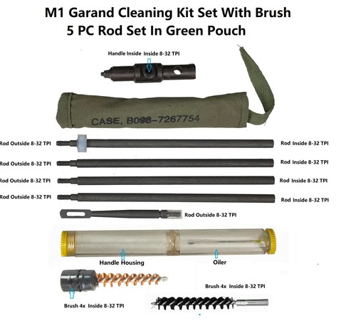 M1 M-1 M1D Garand Cleaning Kit W M10 Combo Multi Tool,Oiler,Bore ...