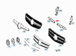 NEW MERCEDES-BENZ GLA-CLASS X156 FRONT GRILLE RIGHT AIR GUIDE ...