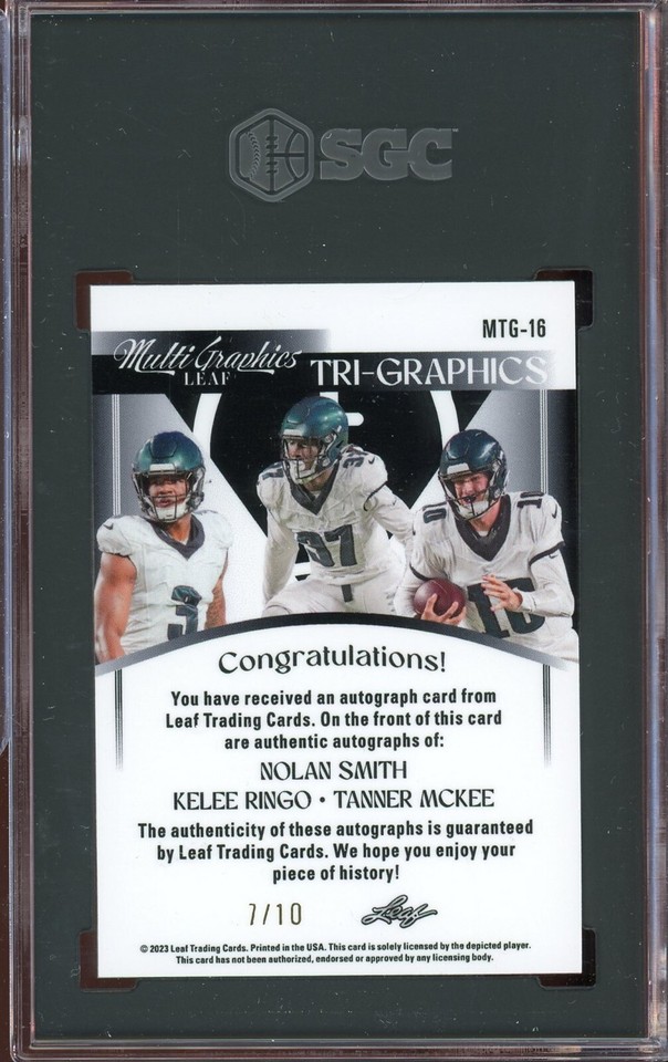 2023 Leaf Eclectic Silver Sparkle Smith Ringo Tanner McKee Rc SGC 10 (7 ...