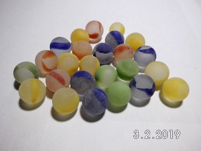 25 Murmeln Regenbogen gefrostet aus Glas ca.16 mm, Glasmurmel Glaskugel ...