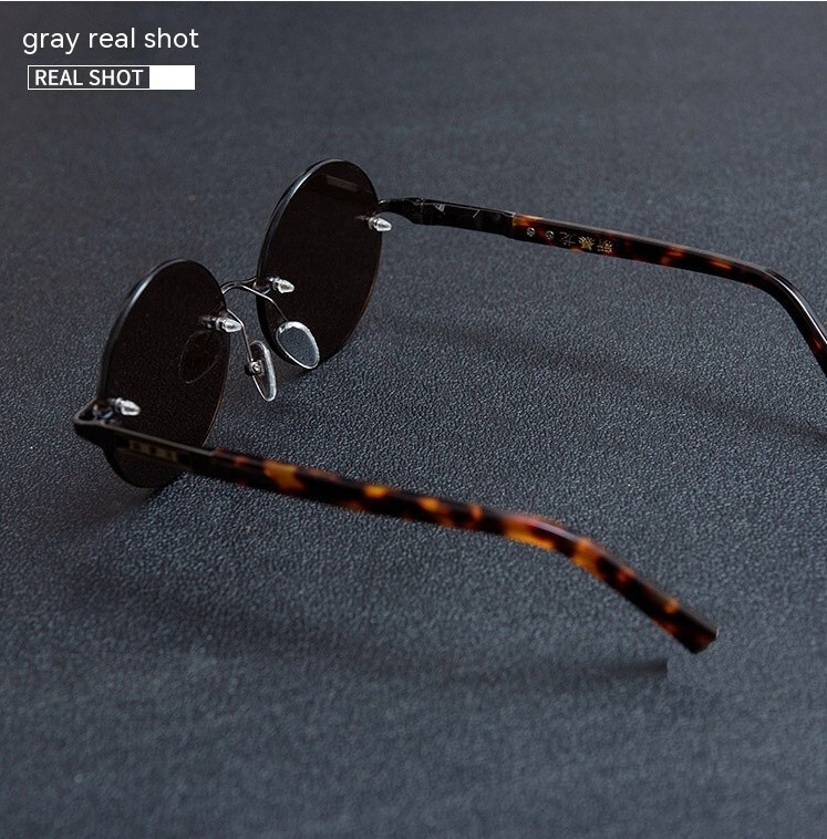 Sunglasses Retro Frameless Round Crystal Glasses Stone Glasses | eBay