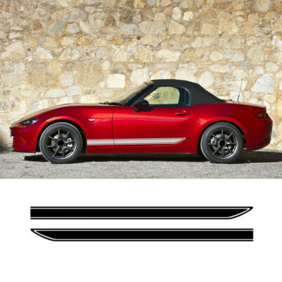 For Mazda MX-5 Racing Stripes Car Side Skirt Decor Decals Both Door ...