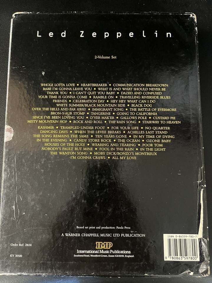 Led Zeppelin 2 Volume Songbook Sheet Music Box Set | eBay