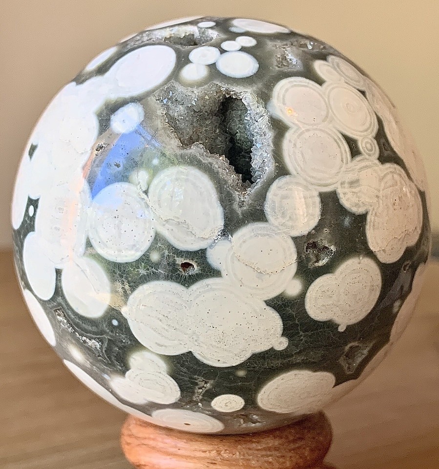 65mm Large Natural Fish Eye Ocean Jasper Sphere Ball | eBay