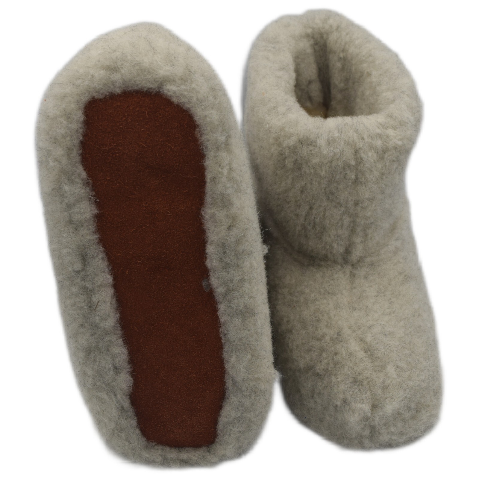 Women's Natural Sheep Wool Slippers Warm Cosy Ankle Boots Soft ...