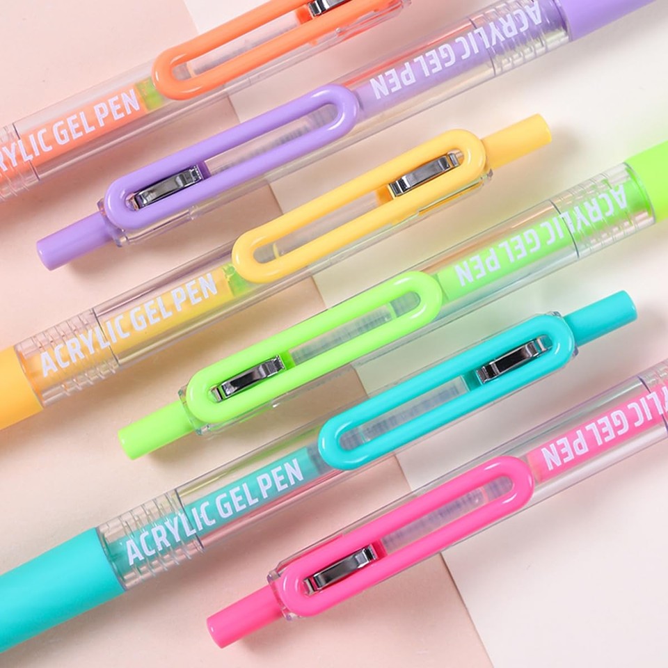 36 Colors Acrylic Gel Pens for Adult Coloring Books, 0.7mm Fine Tip ...