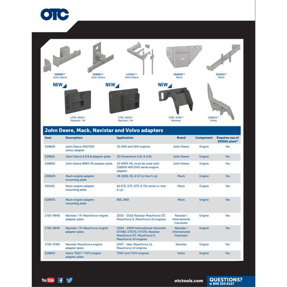 OTC Tools 1750A 6,000 lb Revolver Diesel Engine Stand w/ Adapter ...