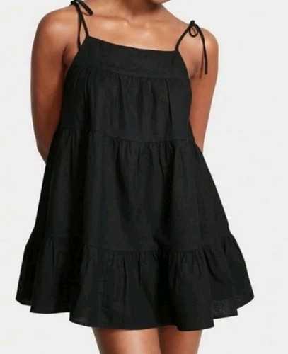 Victorias Secret Black Tiered Swim Cover Up Sz Small | eBay