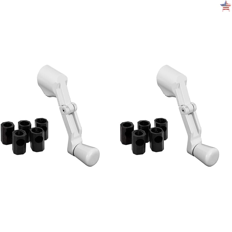 White Folding Crank Handle for Casement Windows - Universal Fit - Pack ...