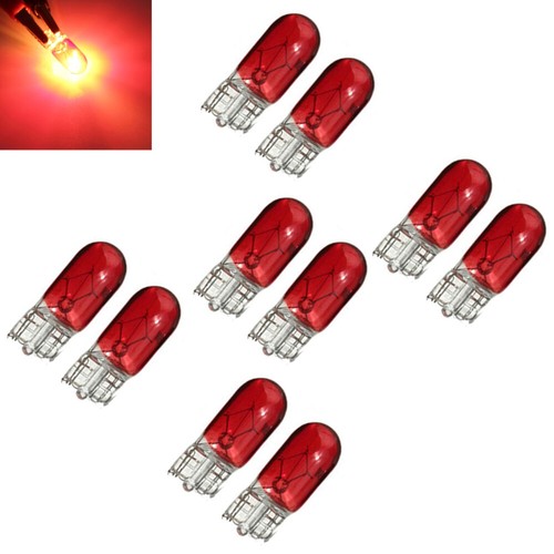 10PCS Red T10 Wedge 3W 501 194 halogen Filament LED Interior Light ...
